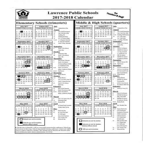 2017 18 school calendar | PDF