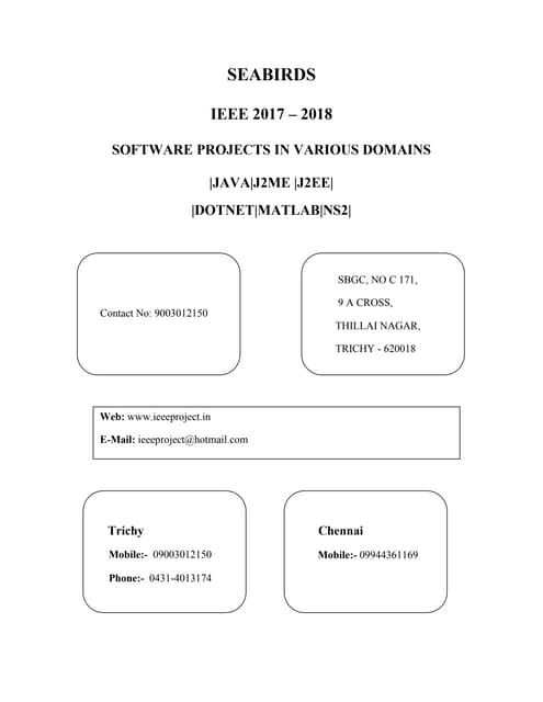 2017 Ieee Projects 2017 For Cse Trichy Chennai Pdf