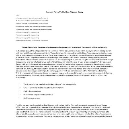 animal farm vs hidden figures essay | DOCX