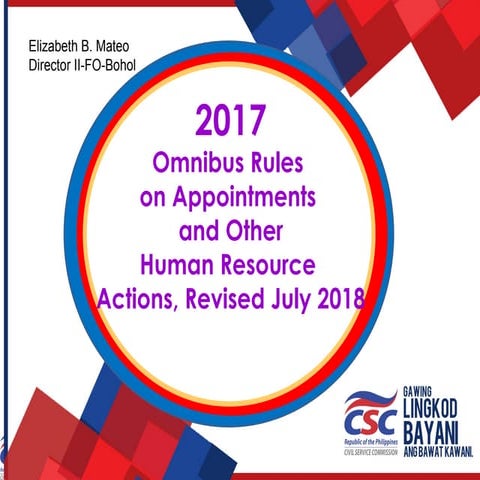 2017 Omnibus Rules on Appointments and Other Human Resource Actions, As ...