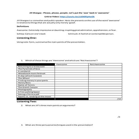 People. we are overusing the word Awesome - Jill Shargaa | PDF