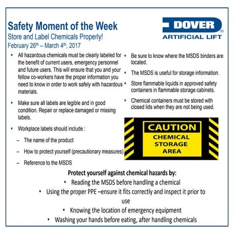 Dover ALS Safety Moment of the Week 27-Feb-2017 | PPT