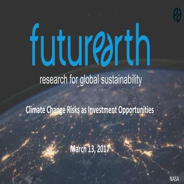 "Climate Change Risks as Investment Opportunities" | PPTX