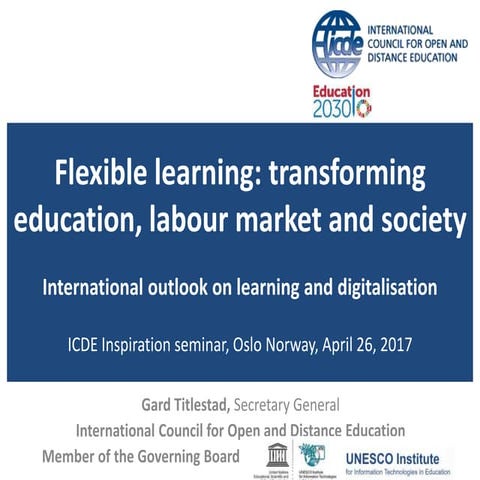Flexible learning: transforming education, labour market and society ...
