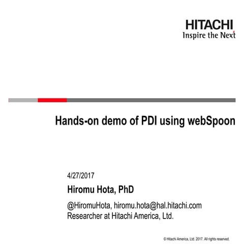 Hands-on demo of PDI using webSpoon | PDF