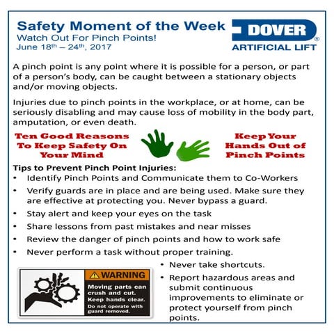 Dover ALS Safety Moment of the Week 19-Jun-2017 | PDF