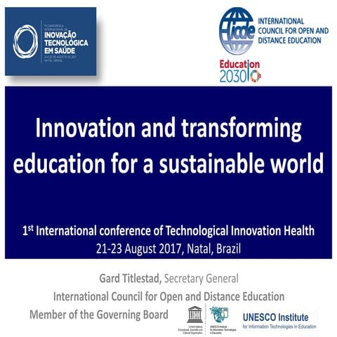 Innovation and transforming education for a sustainable world | PPT