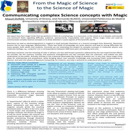 Communicating complex science concepts with magic | PPTX