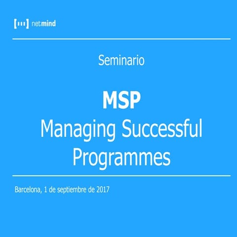 MSP Managing Successful Programmes | PPTX