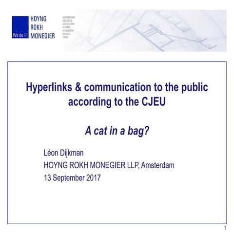 Hyperlinks and communication to the public | PDF
