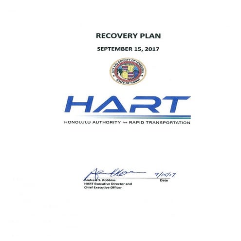 2017 09 15 HART Recovery Plan | PDF