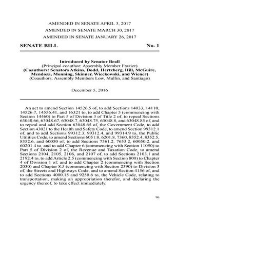 California SB1 2017 transportation bill | PDF