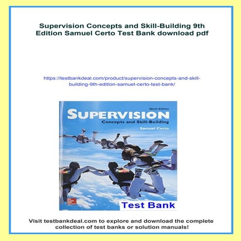 Supervision Concepts and Skill-Building 9th Edition Samuel Certo Test ...