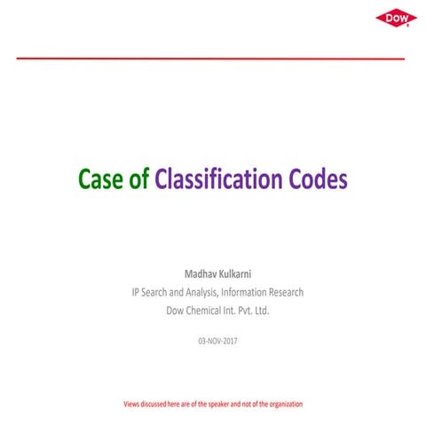 II-PIC 2017: Case of Classification Codes | PPT