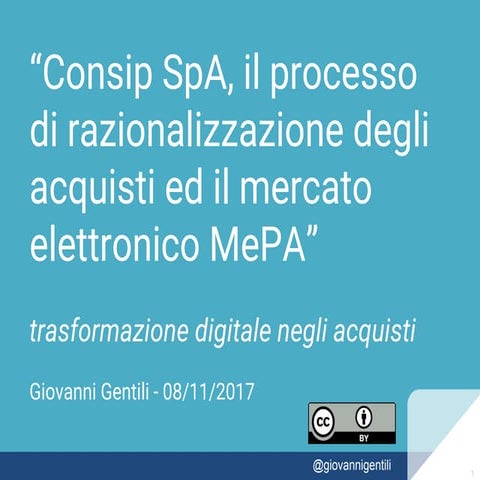 Strumenti Consip per gli acquisti e mercato elettronico MePA | PDF