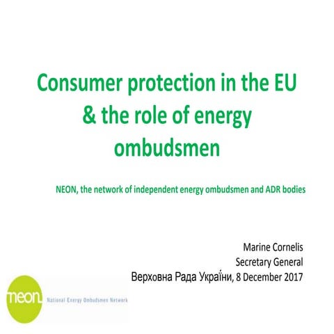 Consumer protection in the EU & the role of energy ombudsmen | PPTX