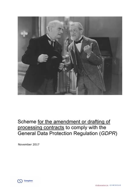 Overview Of Mandatory Content For Processing Contracts Gdpr Pdf