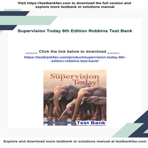 Supervision Today 8th Edition Robbins Test Bank | PDF