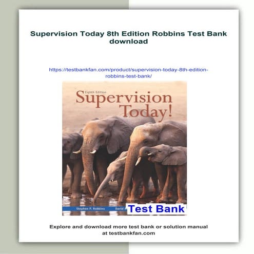 Supervision Today 8th Edition Robbins Test Bank | PDF