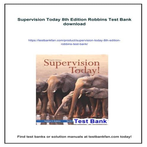 Supervision Today 8th Edition Robbins Test Bank | PDF