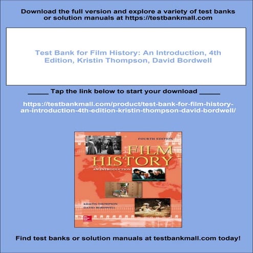 Test Bank for Film History: An Introduction, 4th Edition, Kristin ...