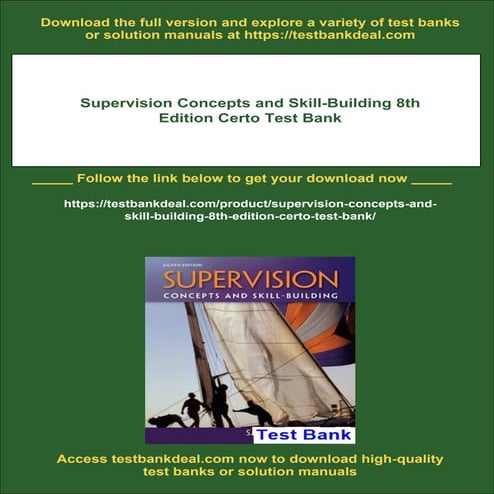 Supervision Concepts and Skill-Building 8th Edition Certo Test Bank | PDF