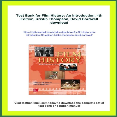 Test Bank for Film History: An Introduction, 4th Edition, Kristin ...