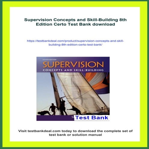 Supervision Concepts and Skill-Building 8th Edition Certo Test Bank | PDF