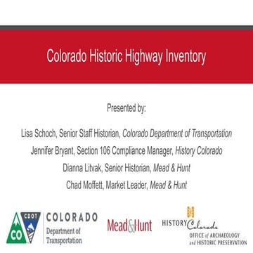 Colorado Historic Highway Inventory | PPTX