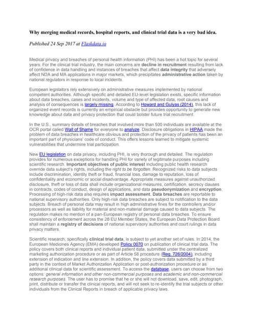 Health data integration with secured record linkage | DOCX