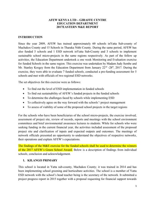 AFEW Kenya: Giraffe Centre Proposal Guidelines | DOC