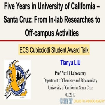 2017 ECS San Francisco Section Cubicciotti Award Ceremony Talk | PDF