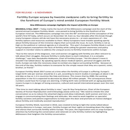 2017 efw press_release_final.docx | Infertility | Reproductive Health