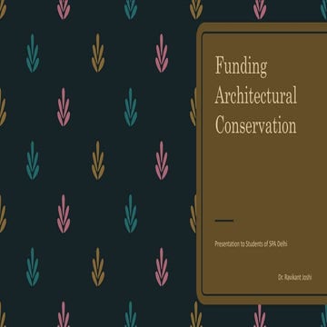 Funding Architectural Conservation Projects | PDF