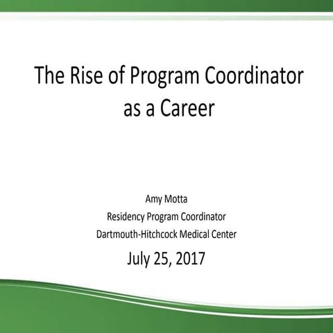 The Rise of Program Coordinator as a Career | PPTX | Business ...