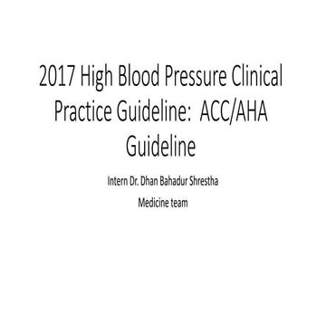 2017 high blood pressure clinical practice guideline | PPT