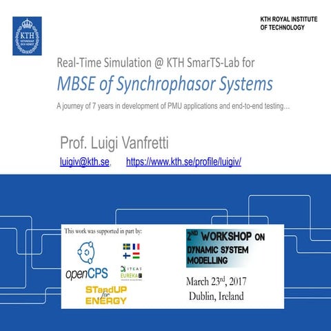 Real-Time Simulation for MBSE of Synchrophasor Systems | PPT