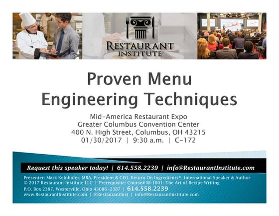 Topic 3: Menu Engineering & Analysis | DOCX | Cooking | Food & Drink