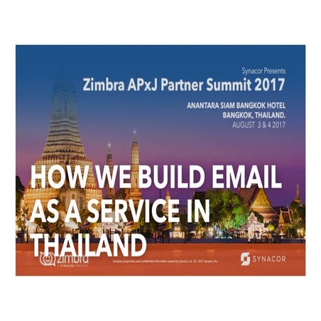 Zimbra APxJ Partner Summit 2017 - Showcase | PDF | Email | Internet