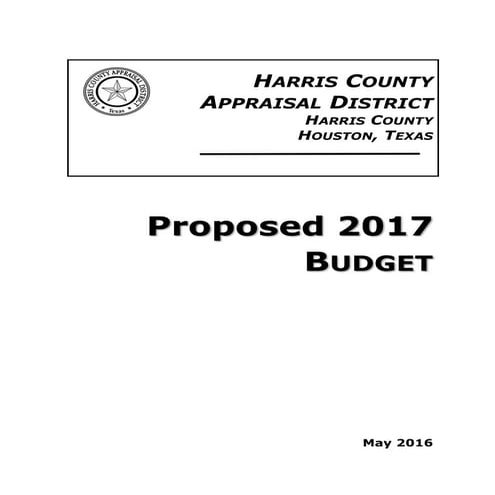 2017 proposed budget HCAD | PDF