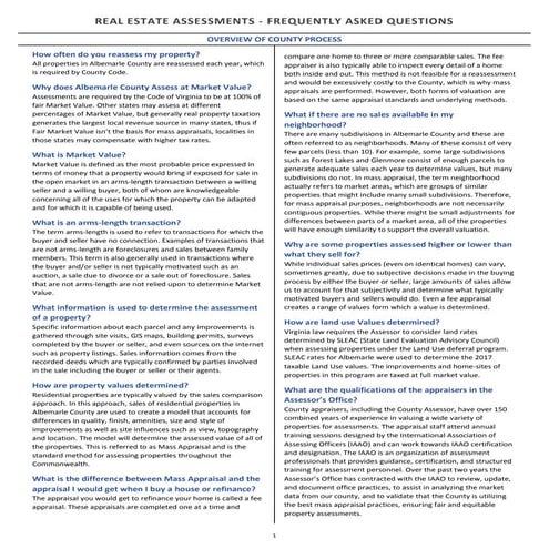 2017 real estate assessments faq albemarle county | PDF | Real Estate ...