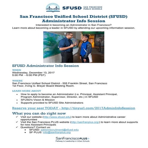 SFUSD Administrator Info Session | PDF
