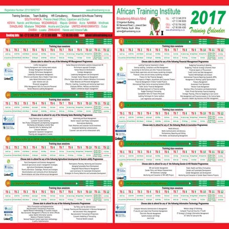 2017 training calendar | PDF | Business | Business and Finance