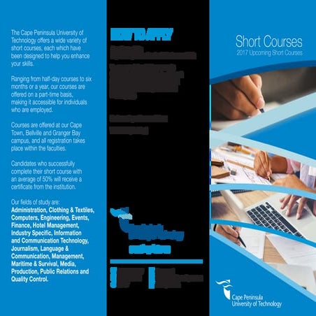 CPUT Upcoming Short Courses 2017 | PDF