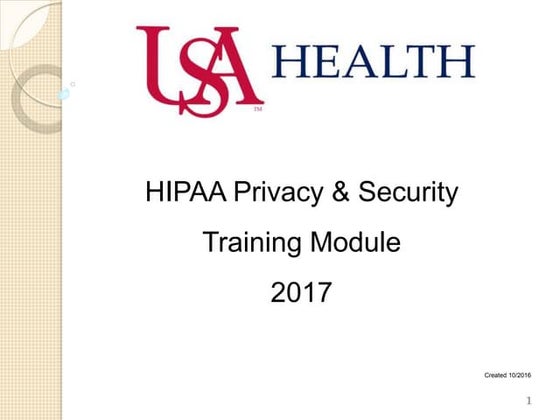 HIPAA Summary for Training | PPT
