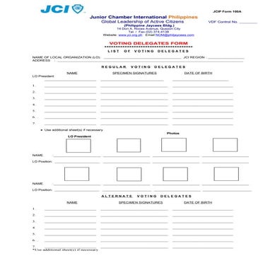 2017 Voting Delegates Form | DOC | Elections | Politics