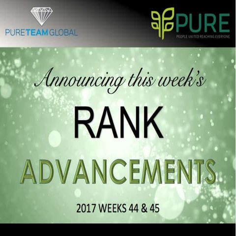 Pure Team Global - PURE Rank Advancements 2017 weeks 44 & 45 | PPTX