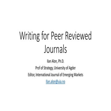 Writing for peer reviewed journals | PPT
