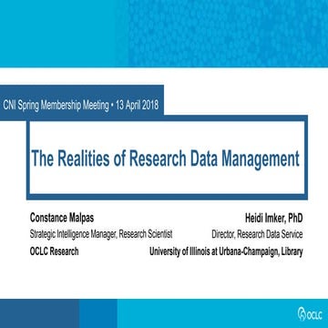 The Realities of Research Data Management | PPT