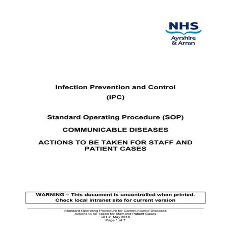2018 05-01-communicable-diseases-sop-v012 | PDF